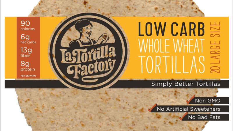 20 Pack of Large Low Carb Tortillas 9 inch by La Tortilla Factory